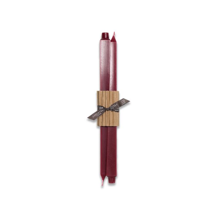 Greentree Home Square Rhubarb Taper Pair 12"