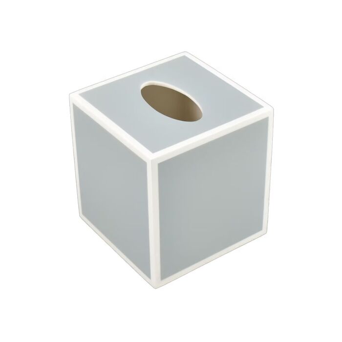 Lacquer Cool Gray Tissue Box Cover