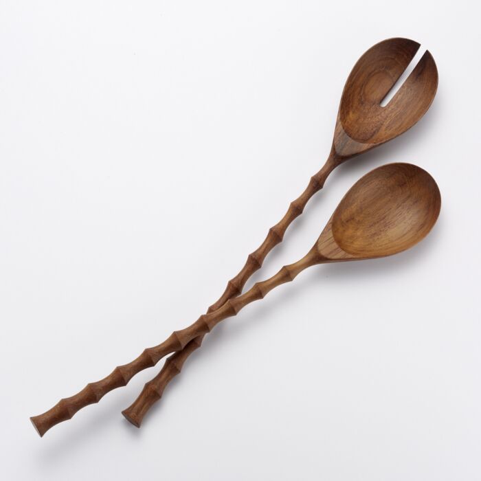 Artisan Teak Bamboo Servers