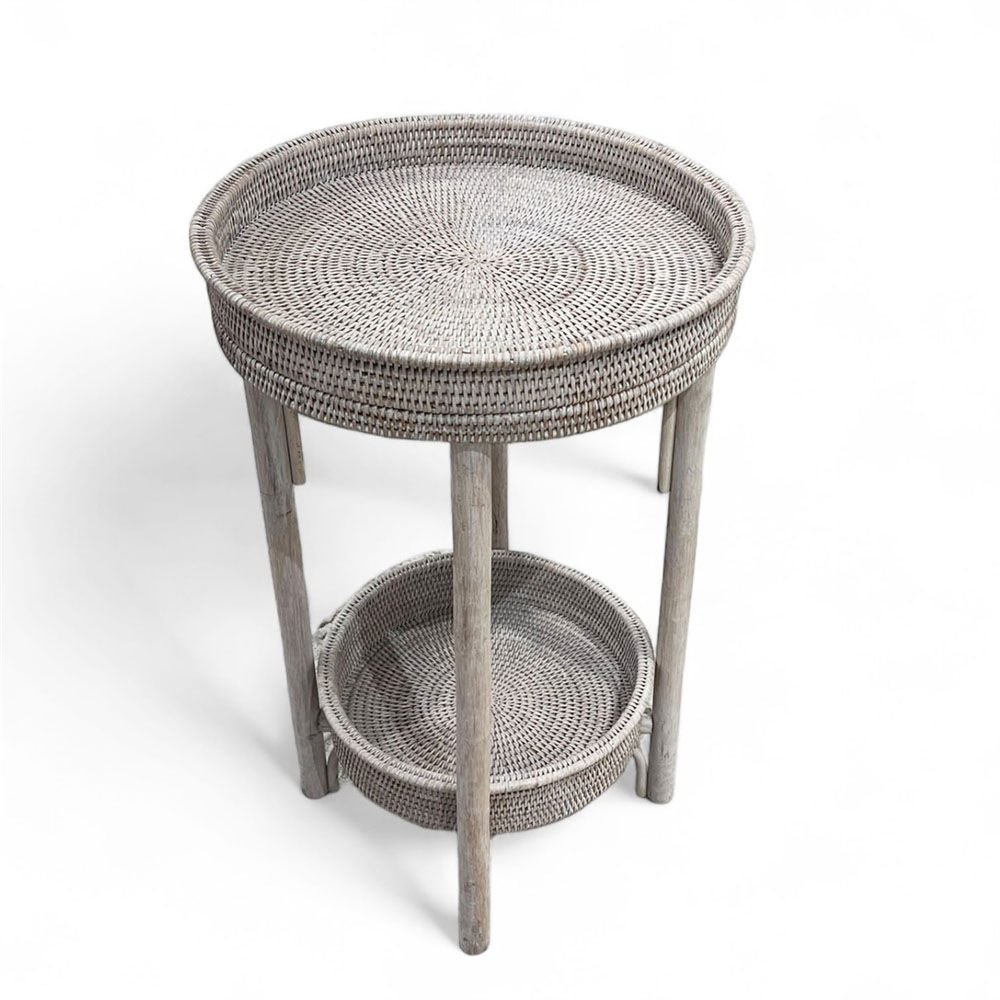 side table with removable tray